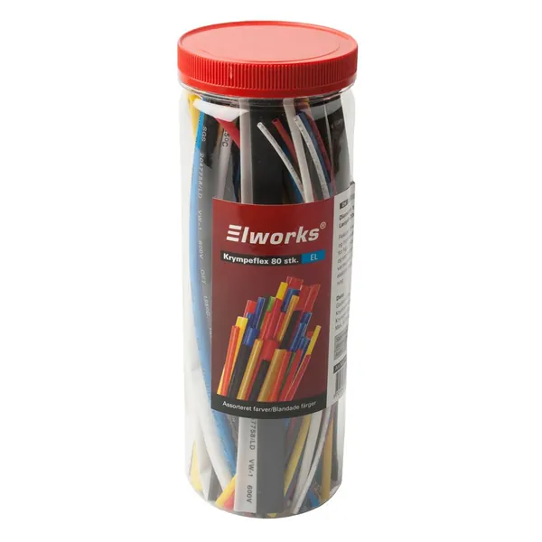 Krympeflex sortiment, 80 stk., 1,5-10 x 200 mm - Røverkøb Farvehandel