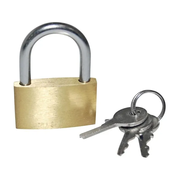 Hængelås messing 30 mm - Røverkøb Farvehandel